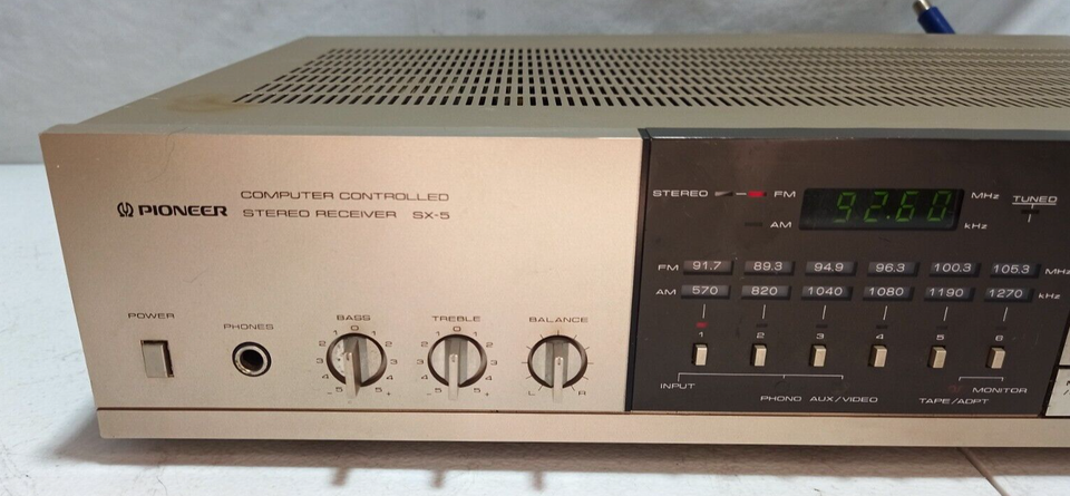 Vintage Pioneer SX-5 Computer Controlled AM FM Stereo Receiver - Silver ...