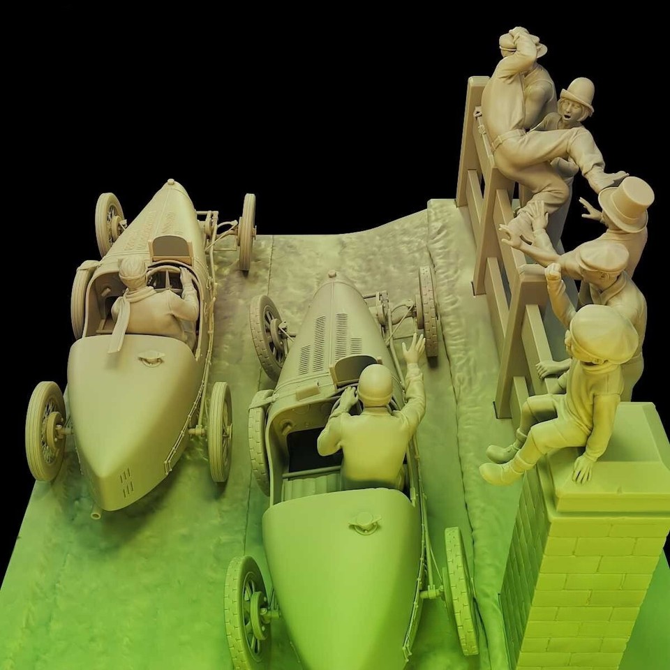 1/35 Scale The 1900 Legendary Grand Prix 9 Resin Figures Models Kits ...