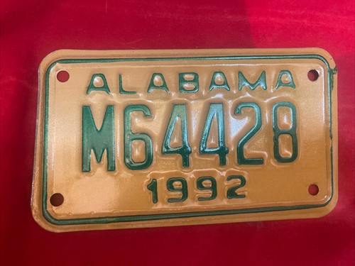Vintage Alabama Motorcycle License Plate NOS never issued 1992 | eBay