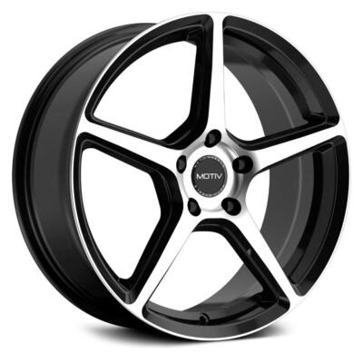 17 inch 17x7.5 Motiv 433MB Blade BLACK MACHINED wheels rims 5x4.25 ...