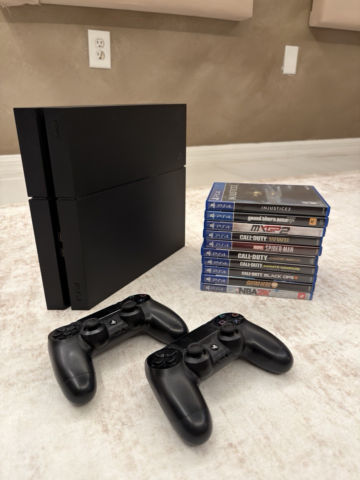 Sony Playstation 4 500GB Black Console PS4 W/ Controller & 9 games | eBay