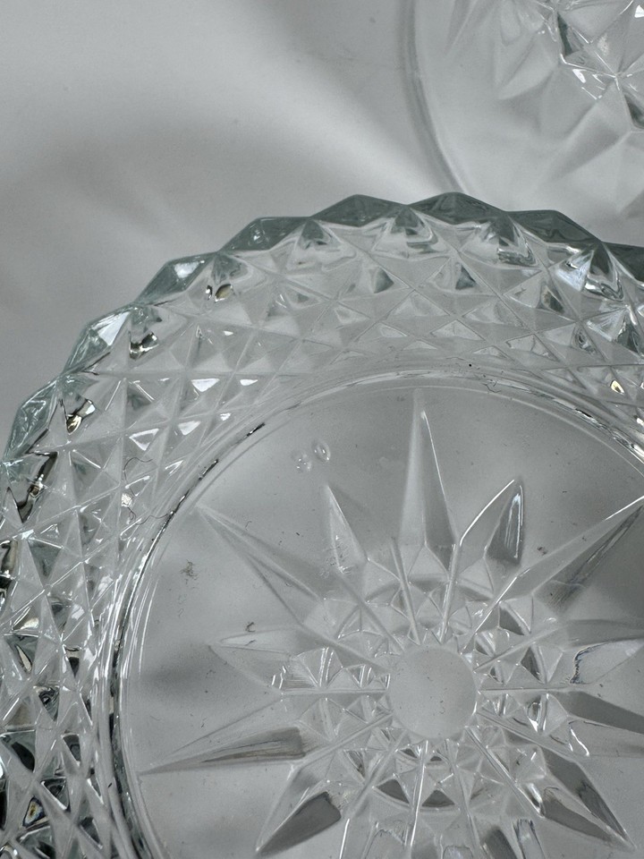 Set Of 5 Vintage Arcoroc France Small Bowl Dessert Fruit Cut Glass ...