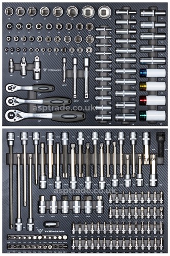 WIDMANN TOOL CHEST BOX WITH TOOLS TRAYS 7 DRAWER ROLLER CABINET 263 PC ...
