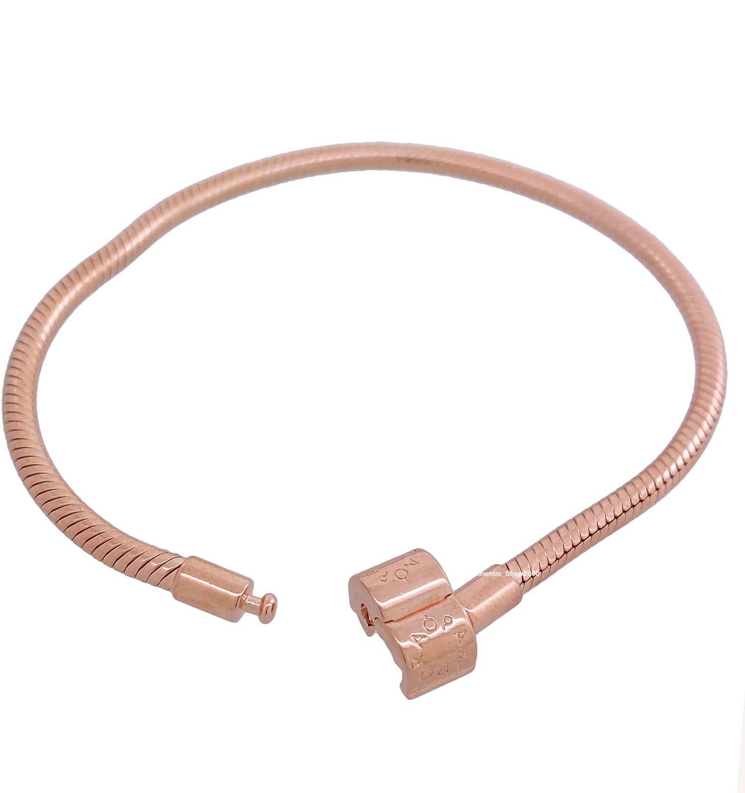 PANDORA Rose Moments Barrel Clasp Snake Smooth Chain Charm Bracelet ...