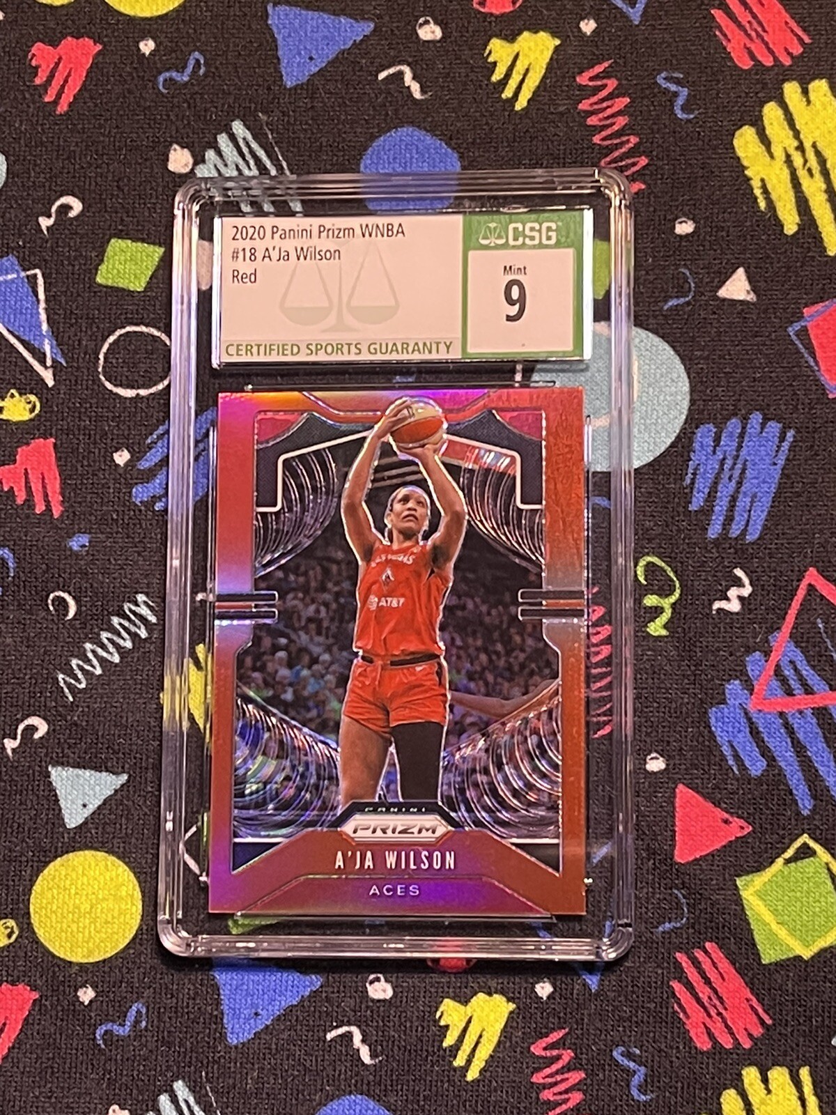 2020 Panini Prizm WNBA #18 A’ja Wilson 1st Year Red Prizm Color Match ...