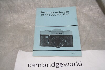 NEW ORIGINAL GENUINE Alpa 11 el 11EL camera Instruction Guide Book ...