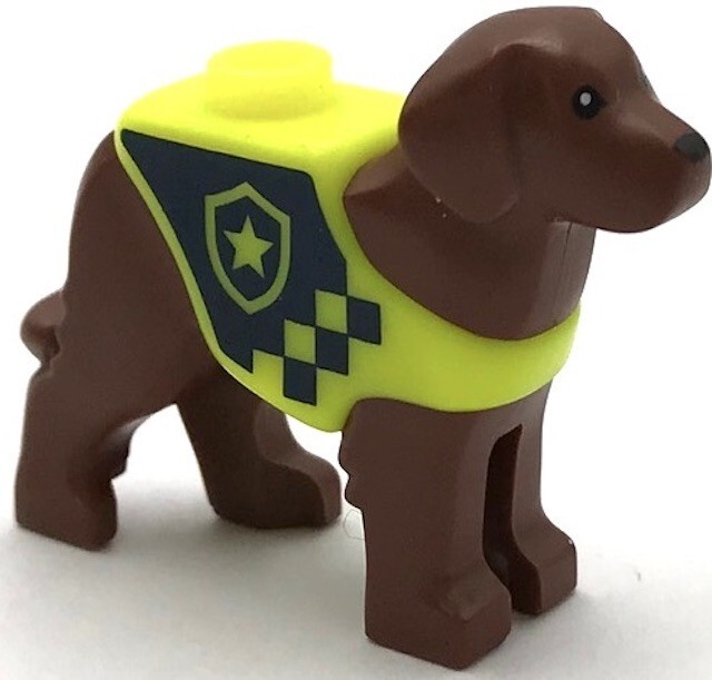 Lego New Reddish Brown Dog Labrador Rescue Dog w/ Molded Neon Yellow ...