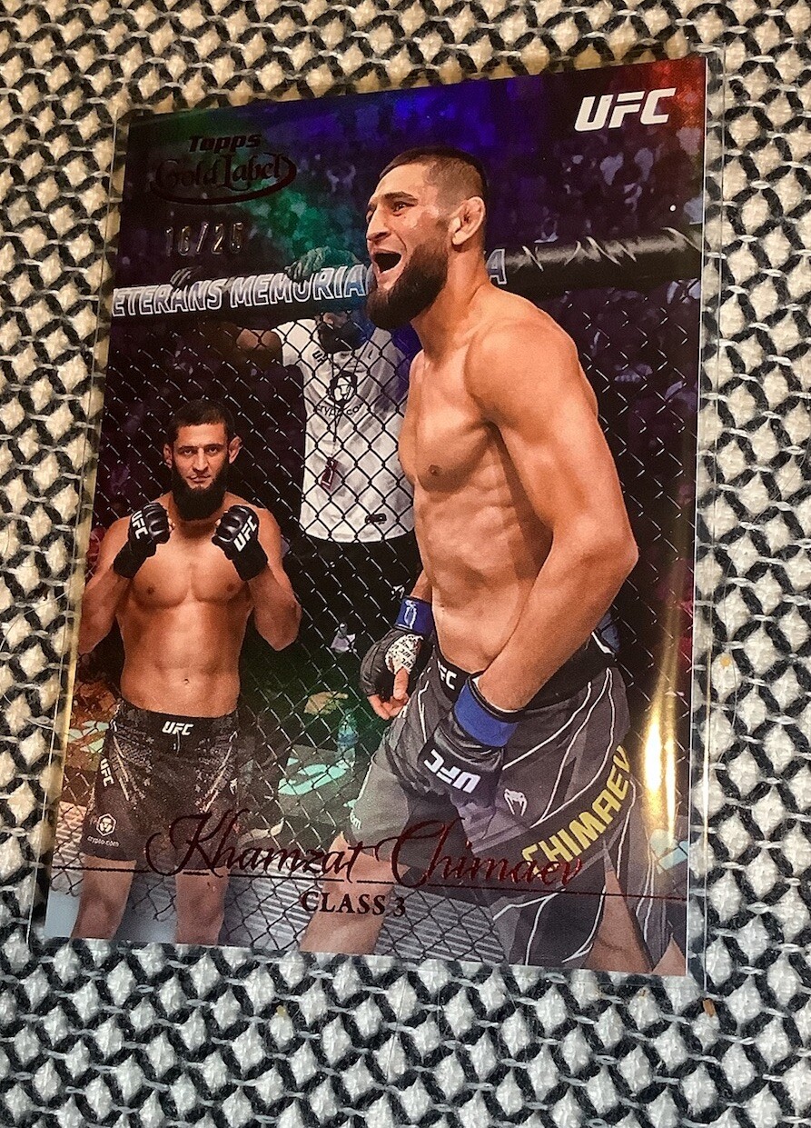 Khamzat Chimaev 2024 Topps Gold Label UFC #23 Class 3 - Red /25 Price ...