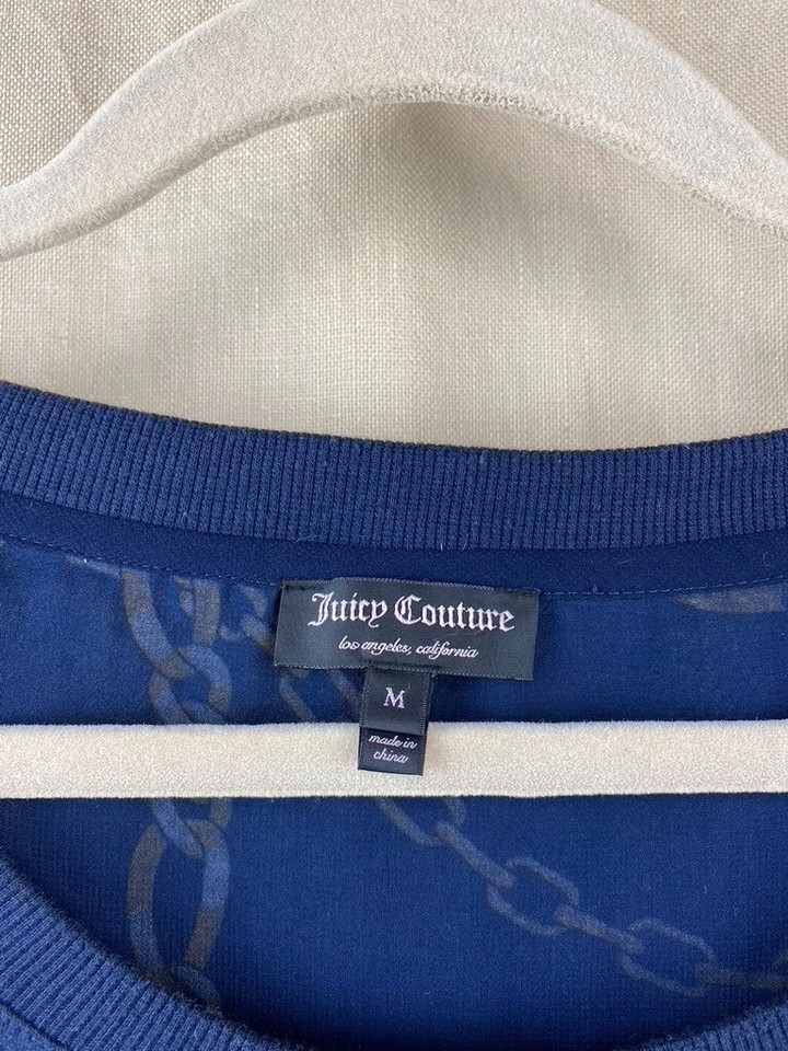 Juicy Couture Gold Chain Print Sweatshirt Pullover Size Medium | eBay