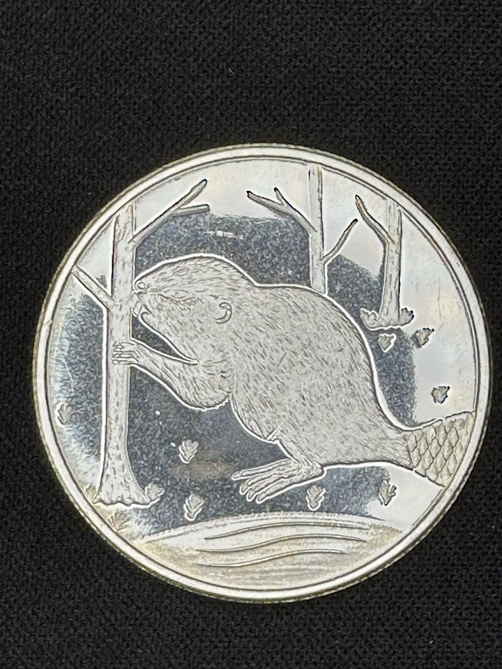 1 Troy oz .999 Fine Silver Beaver Round, Portland, Oregon AAA Precious ...