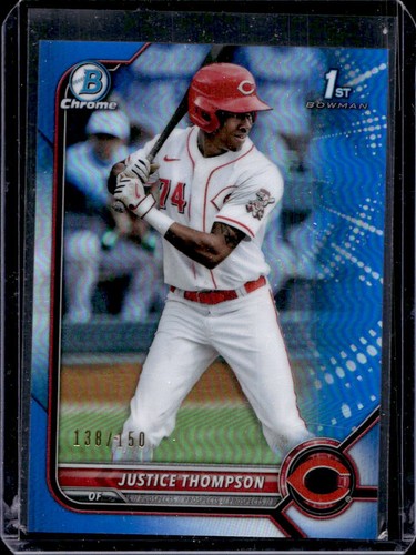 2022 Bowman Justice Thompson Chrome Prospects Blue Refractor #138/150 ...