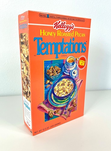 RARE Vintage 1995 Kellogg's NEW Temptations Cereal Box FULL/SEALED TV ...