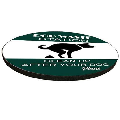 Dog Waste Station Sign Pooper Scooper Poop Bag Round MDF Wood Sign | eBay