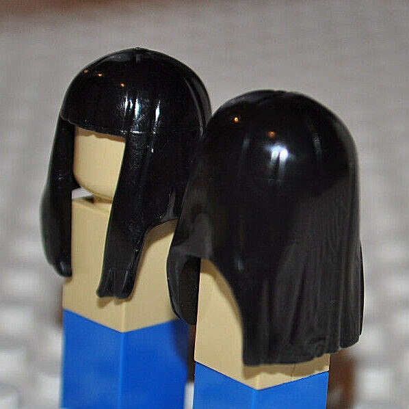 LEGO PARTS - 1X MINIFIGURE WIG/BLACK HAIR/FEMALE LONG STRAIGHT WITH ...