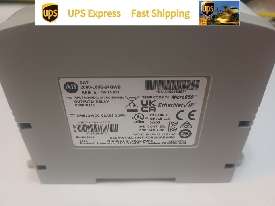2080-L50E-24QWB AB Micro850 24 I/O EtherNet/IP Controller New In Box | eBay