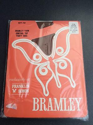 NOS Bramley Yarn Pantyhose Control Top Size B Franklin Simon Suntan ...