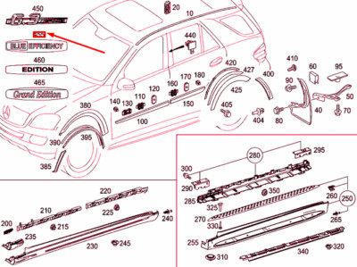 NEW MERCEDES-BENZ ML W164 FRONT FENDER SYMBOL PLATE A2118174221 OEM | eBay