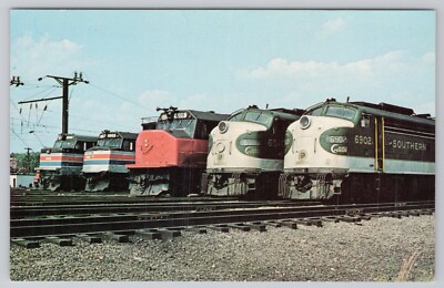 Postcard Ivy City Terminal Train Railroad Diesel Engine Washington DC ...