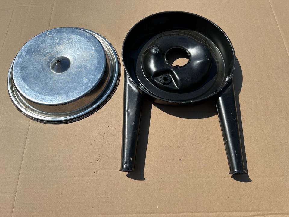 65 Corvair Corsa 140 hp dual intake air cleaner 1965 chrome lid an base ...