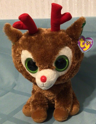 2011 Ty Comet The Reindeer Beanie Boo Boos 9" Solid Eyes - Purple Hang ...