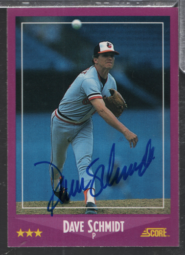Dave Schmidt Orioles Autographed 1988 Score #103 w/COA 010424NPCD250 | eBay