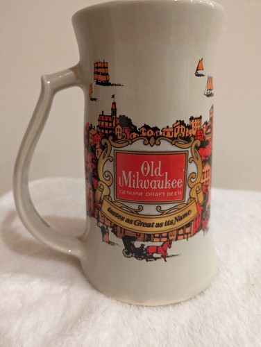 Vintage Retro 70's Old Milwaukee Beer Mug 6" - 12 Oz Capacity, Taupe ...