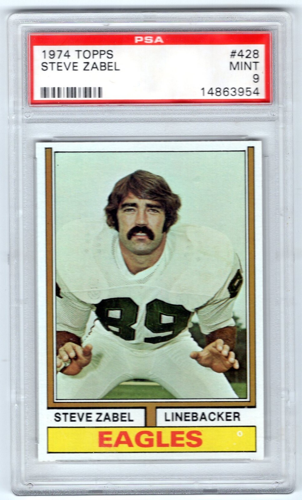 1974 Topps Steve Zabel #428 Psa Mint 9 Philaelphia Eagles / Only 4 ...