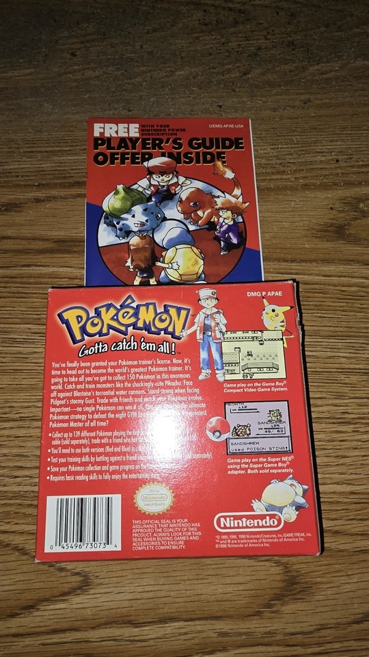 GameBoy Original Pokemon Red Box With Trainers Guide And All Inserts | eBay