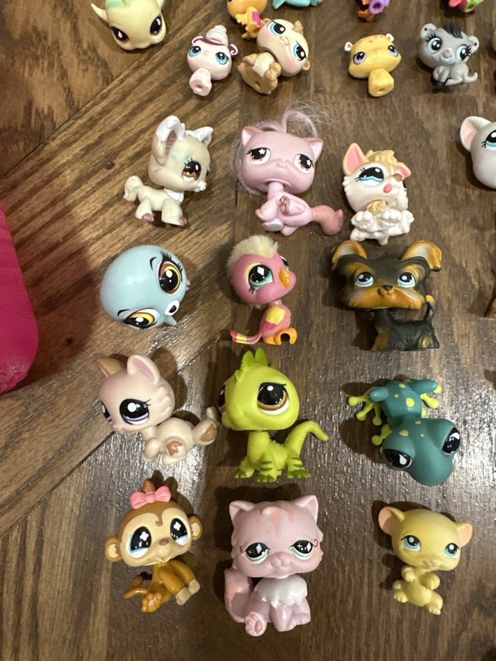 Huge Littlest Pet Shop LPS Lot 70+ Authentic Pets Cats Dogs Rare ...