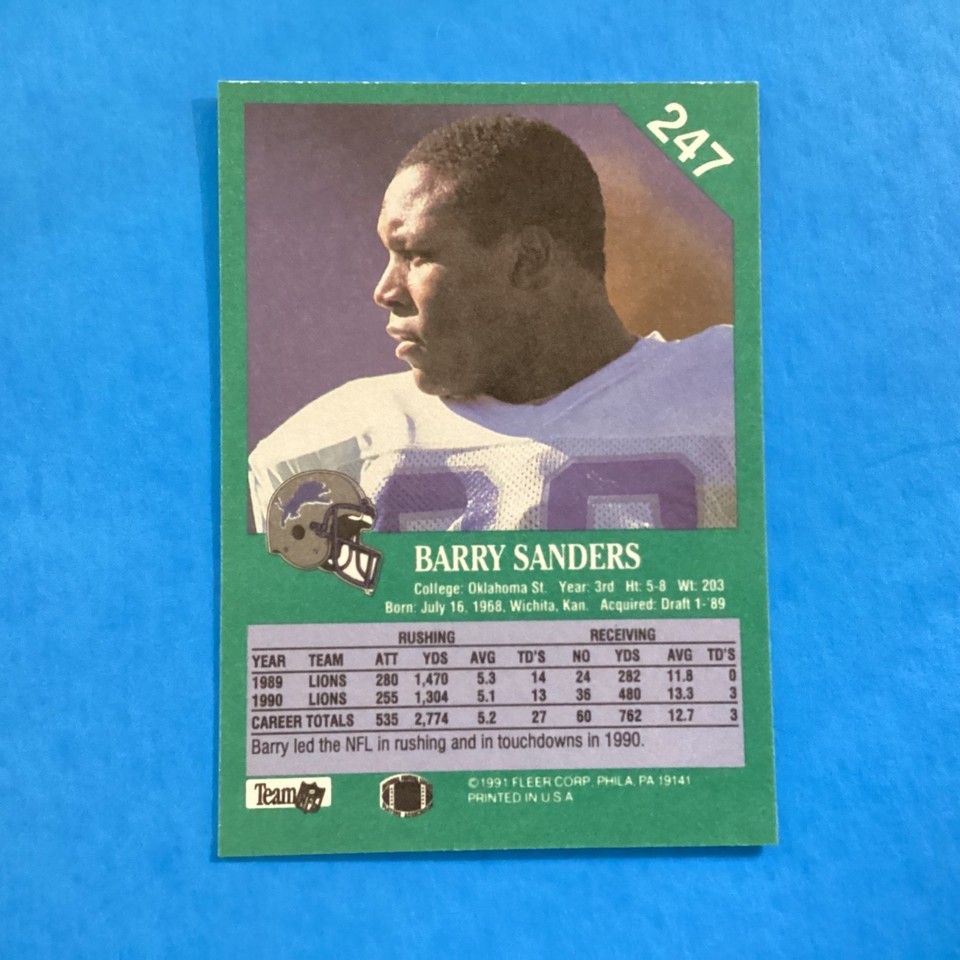 1991 Fleer Barry Sanders #247 | eBay