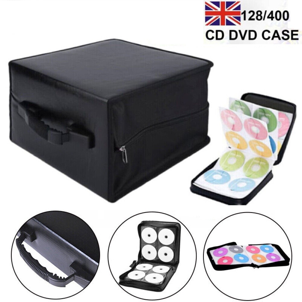 400 Sleeve CD DVD Disc Carry Case Blu Ray Holder Bag Wallet Storage ...