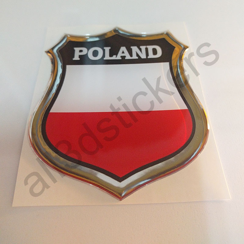 Sticker Poland Emblem 3D Resin Domed Gel Poland Flag Vinyl Decal Car ...
