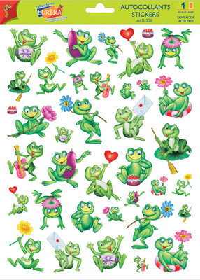 A4 Sticker Sheet Comical Frogs - Scrapbooking & Cardmaking over 30 ...