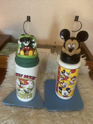 Mickey Mouse in Blaggard Castle Disney Water Bottle w/Straw 1990's ...