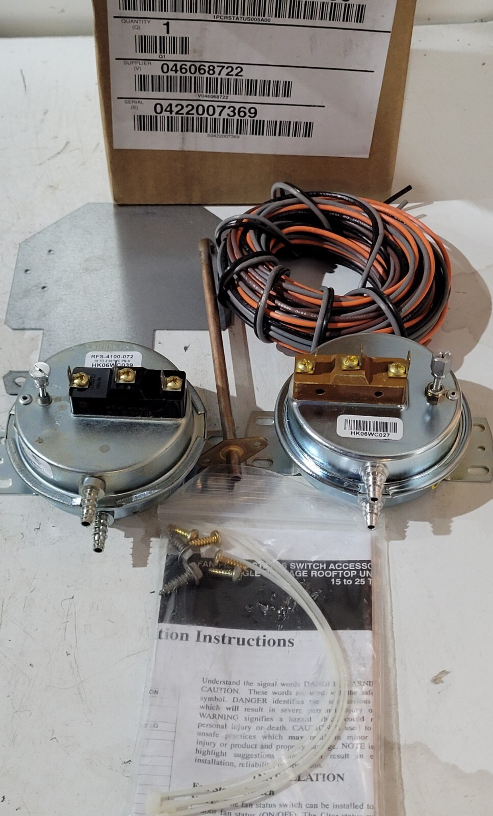 Carrier Fan Filter Status Switch CRSTATUS005A00 HK06WC039 & HK06WC027 ...