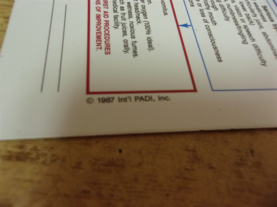 Padi Diving Accident Management Flowchart 1987 "3" *FREE SHIPPING* | eBay