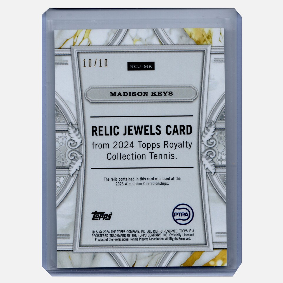 2024 Topps Royalty Madison Keys Relic Jewels Gold #RCJ-MK 10/10 Bookend ...