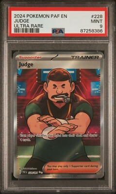 PSA 9 Mint Paldean Fates Judge #228/91 Pokemon Card Full Art Ultra Rare ...
