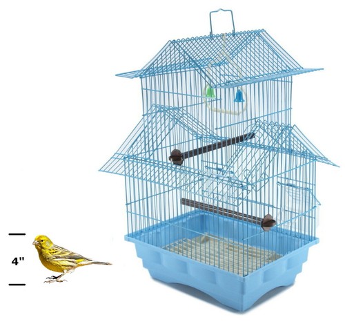 18" Small Parakeet Wire Bird Cage for Finches Canaries Hanging Travel ...