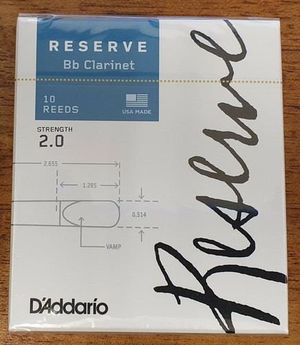 D'Addario Reserve Reeds for Bb Clarinet, Boxes of 10, Various Strengths ...