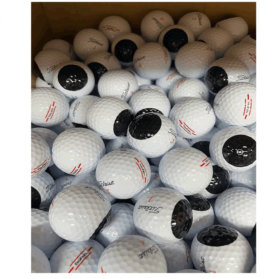 TITLEIST TRUFEEL GOLF BALLS LOGO BLACK STAMP OVERSTAMPS NEW ** 2 DOZEN ...
