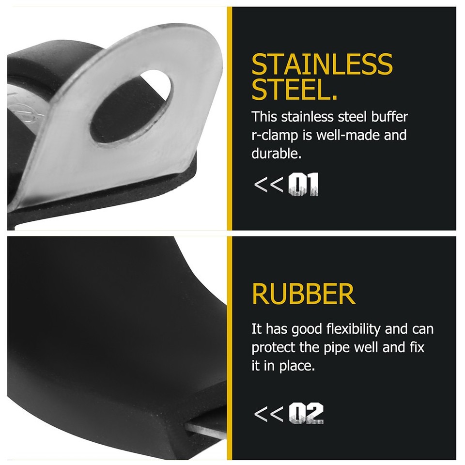 42 Pcs Rubber Pipe Clamp Tube Clamps Stainless Steel Cable Metal | eBay UK