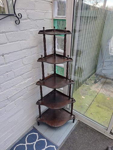 Wot not Corner Five Tier Display Stand Mahogany Shelving 134cm Tall ...