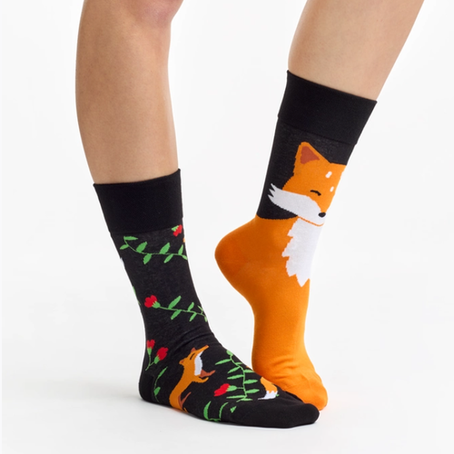 Mens / Womens FOX Themed Novelty Cotton Blend Odd Socks Fits UK 6-9 Red ...