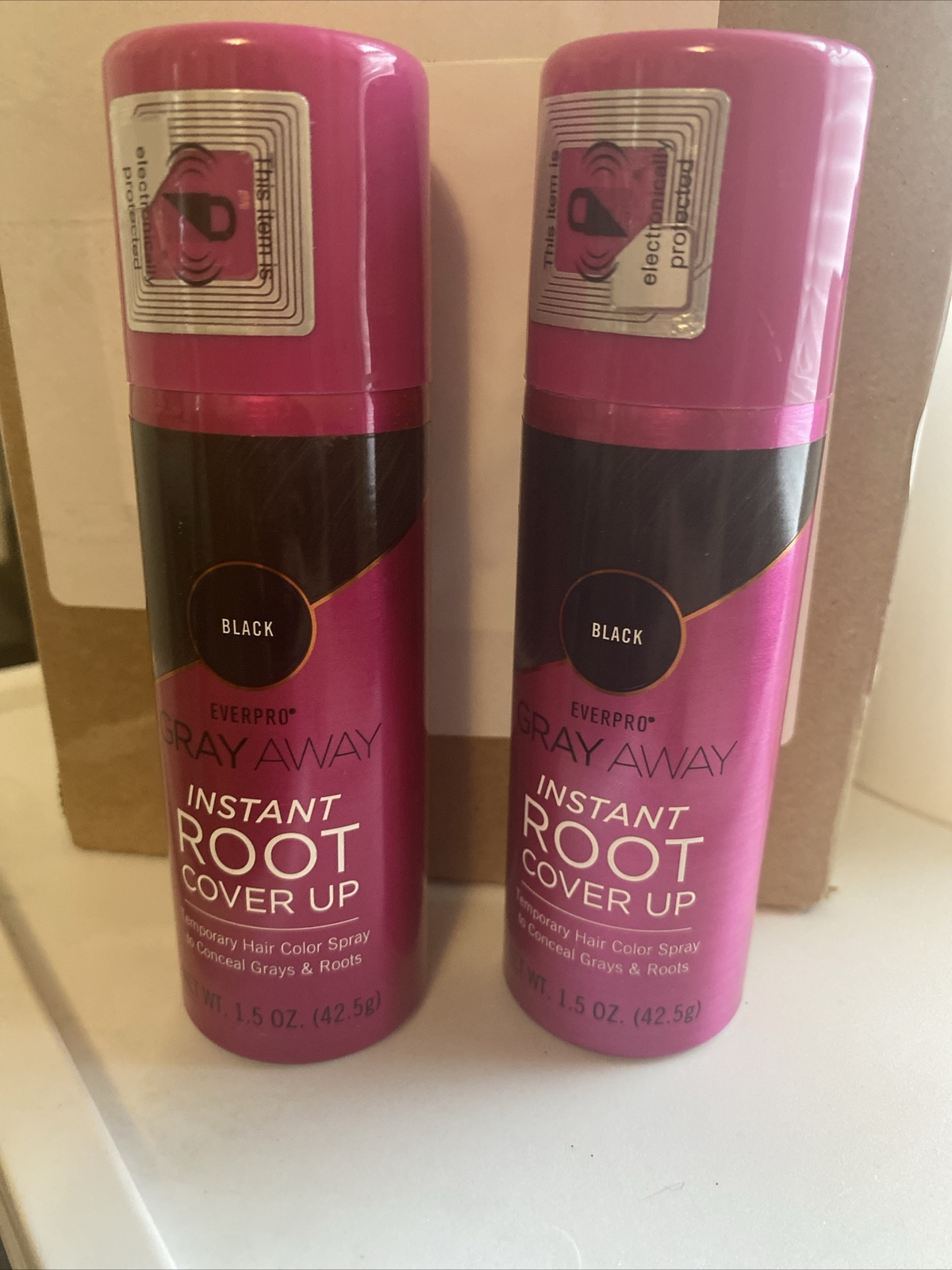 Everpro Gray Away Instant Root Cover up Spray, BLACK 1.5oz Each -LOT of ...