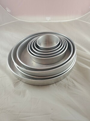 9 Magic Line 16", 14", 12", 9", 8", 7", 6" x 2" Round Aluminum Baking ...
