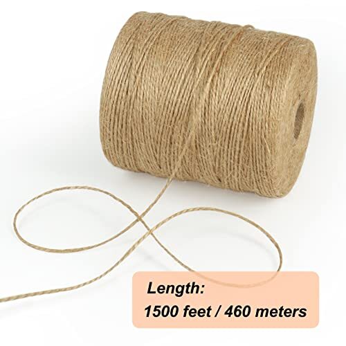 1500 Feet Natural Jute Twine, 1mm Thin Brown Twine String for 1MM x ...