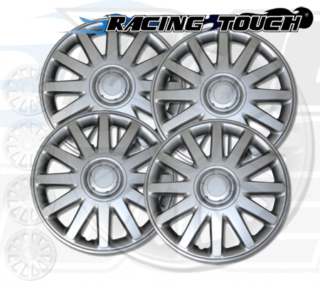 4pcs Set 16" Inches Metallic Silver Hubcaps Wheel Cover Rim Skin Hub ...