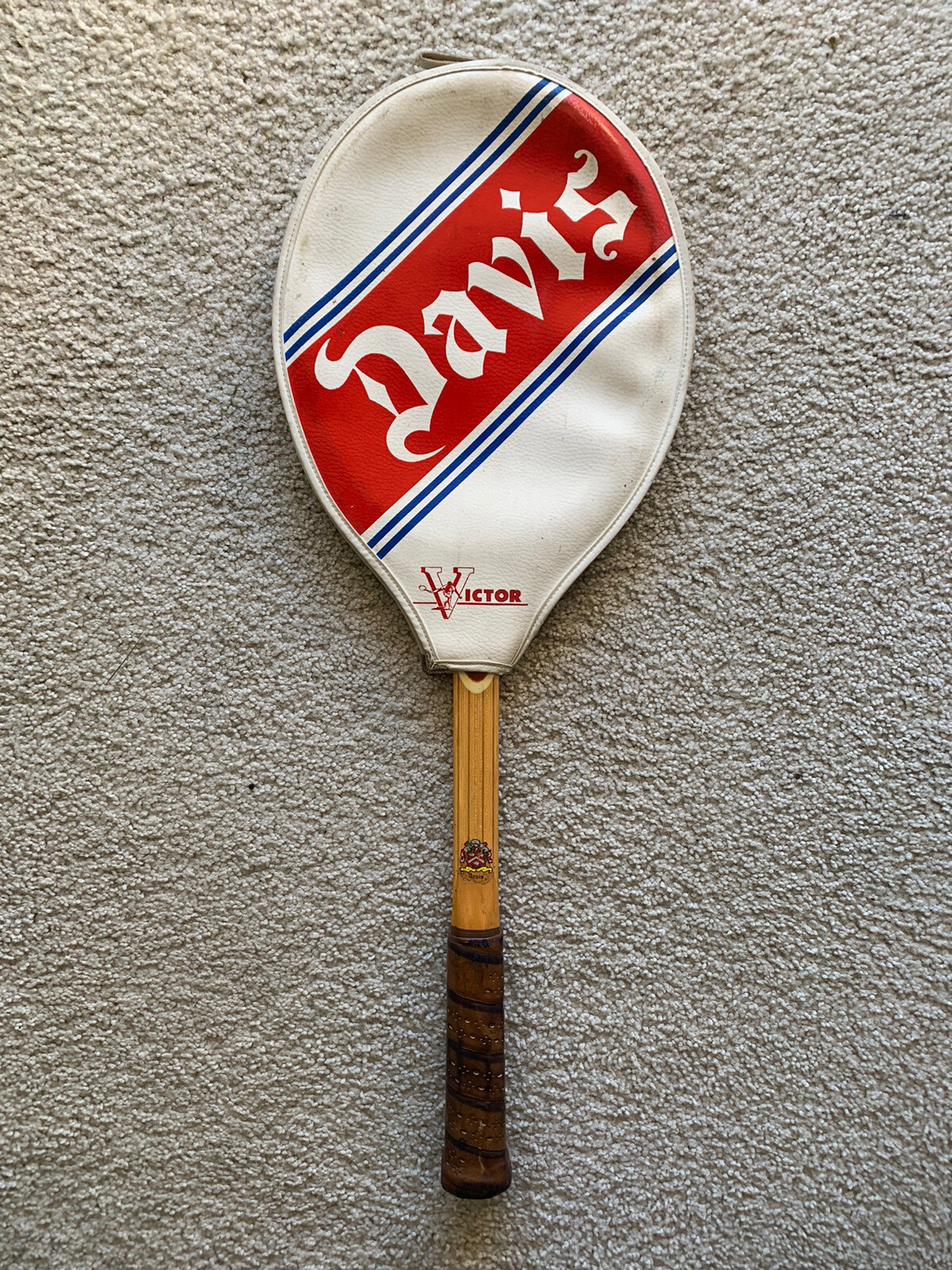 Vintage Davis HI-Point Wood Tennis Racquet With Leather Case | eBay