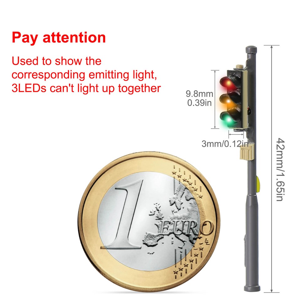 Evemodel 2pcs HO Scale Traffic Signal Red Yellow Green Block Signal ...